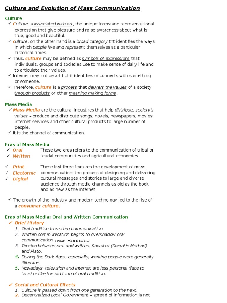 Mass Media and Culture | PDF | Mass Media | Attitude (Psychology)