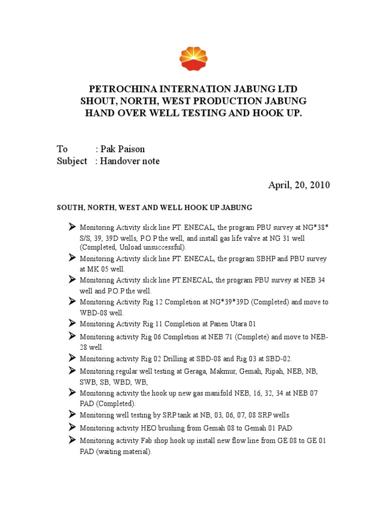 Hand Over Well Testing | PDF | Nature