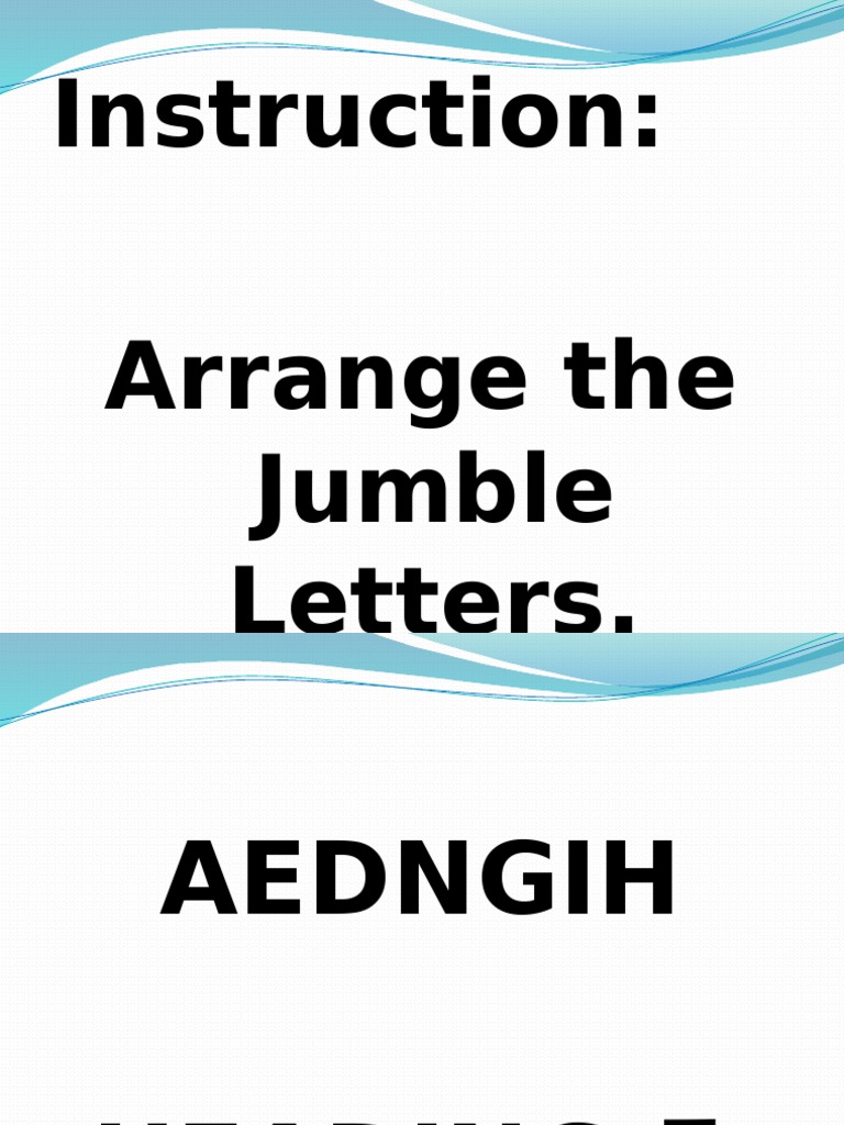 Instruction: Arrange The Jumble Letters | Download Free PDF | Html ...