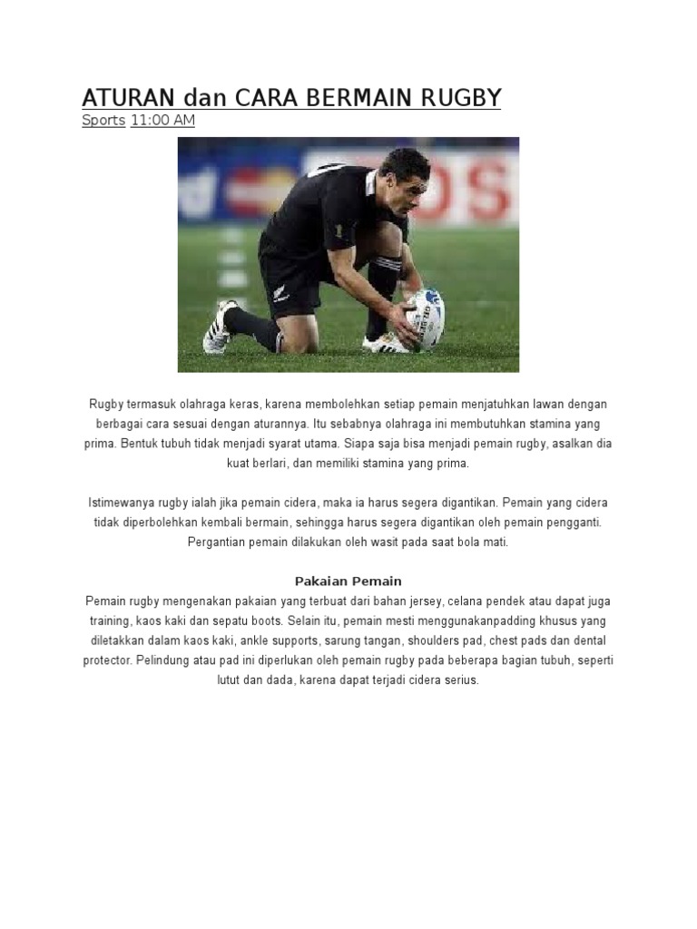 ATURAN Dan CARA BERMAIN RUGBY | PDF