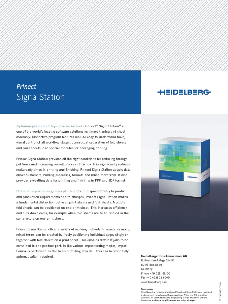 Product Guide Prinect Signa Station | PDF | Packaging And Labeling ...
