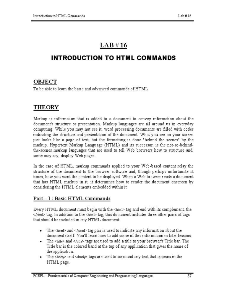 Lab 6 | PDF | Html | Html Element