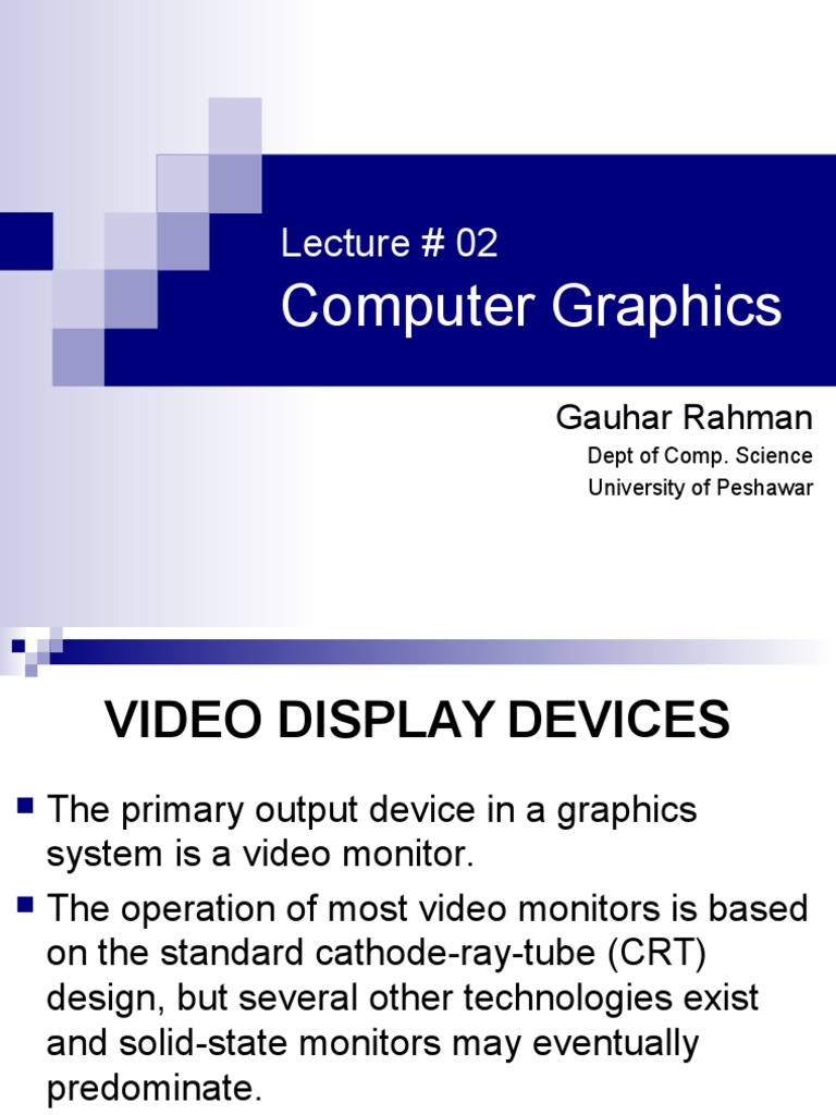 Lec-02 (A) Computer Graphics | PDF | Cathode Ray Tube | Computer Monitor