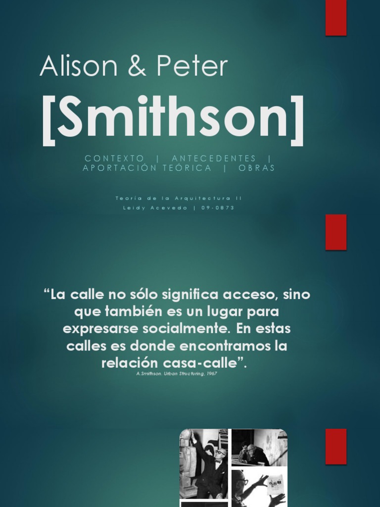 Alison y Peter Smithson | PDF | Medios de arte | Diseño arquitectonico
