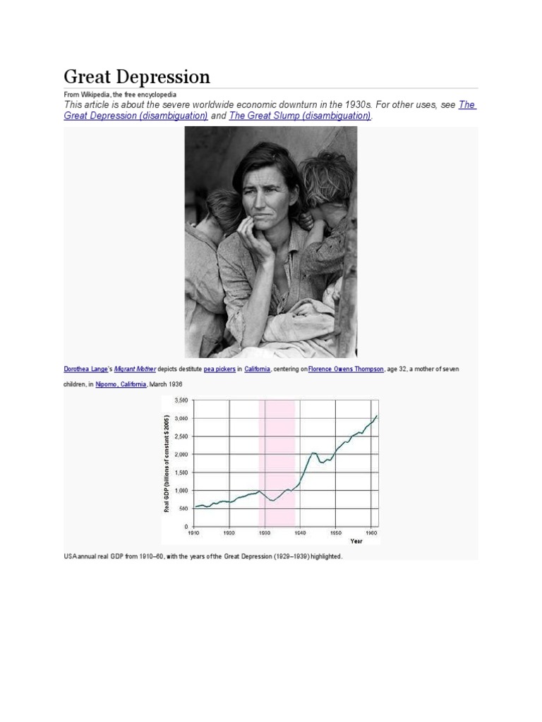 Great Depression | PDF | Great Depression | Macroeconomics