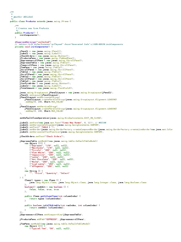 NetBeans Jframe Form With Jtable | PDF | Boolean Data Type | Software Engineering