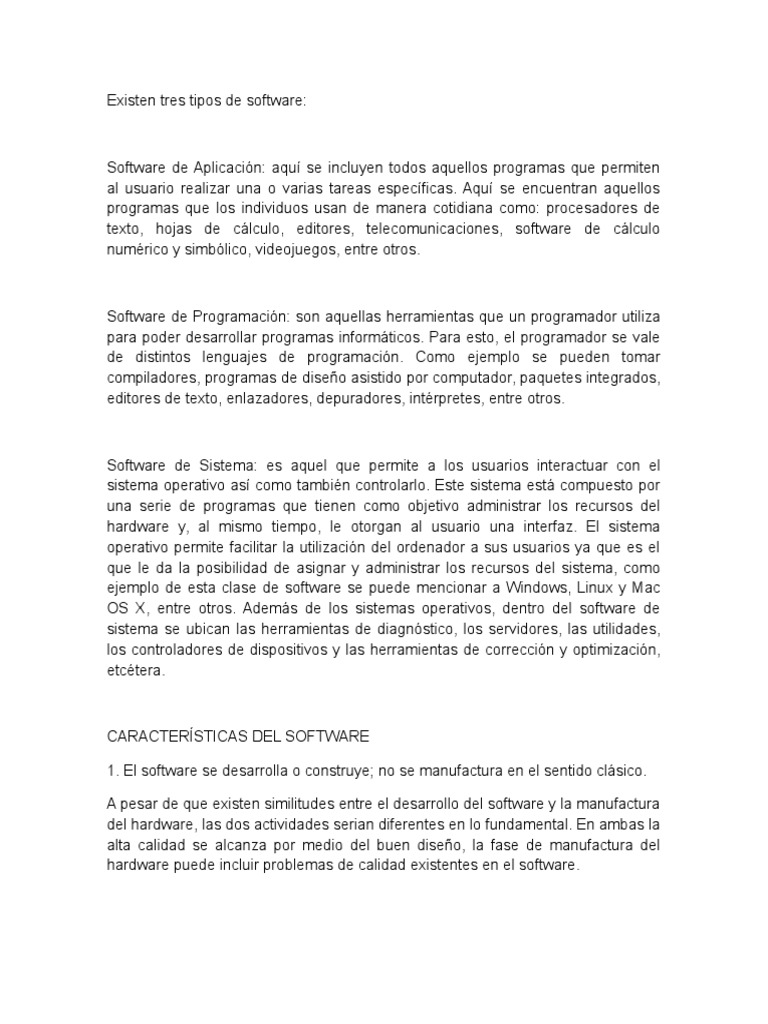 Existen Tres Tipos de Software | PDF | Periférico | Hardware de la ...