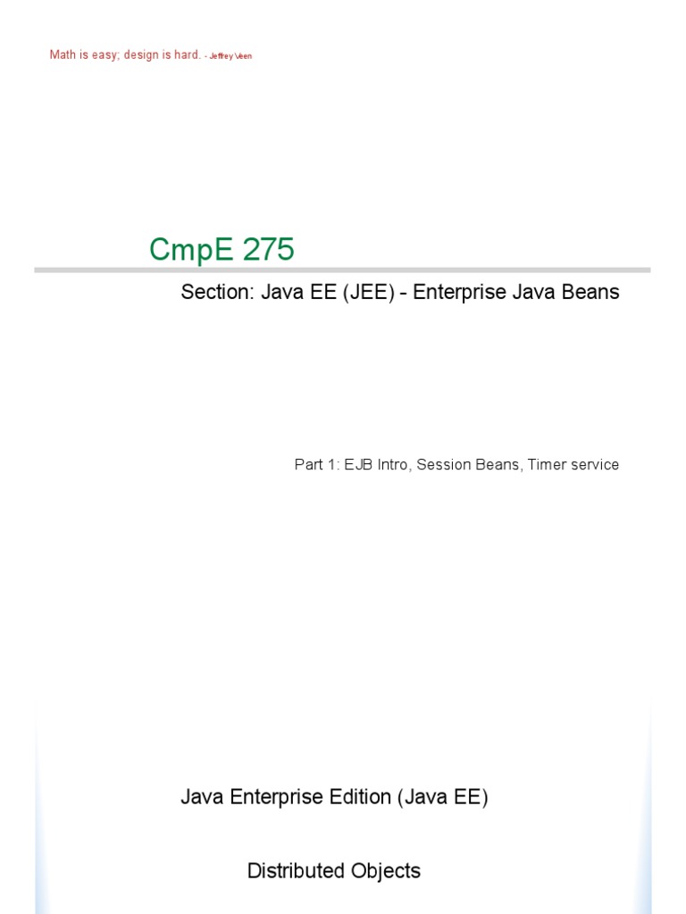 Ejb Tutorial | PDF | Enterprise Java Beans | Object Oriented Programming