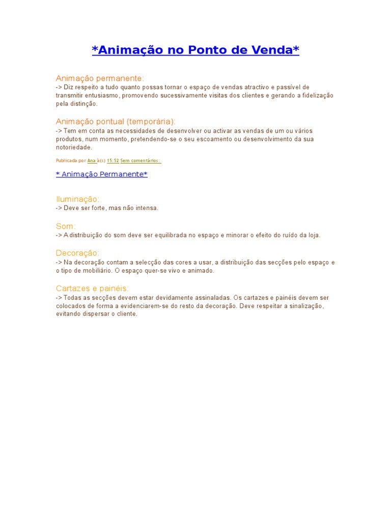 Animação No Ponto de Venda Pap | PDF | Publicidade | Marketing