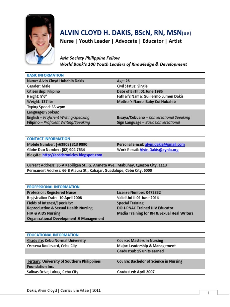 Sample Resume | PDF | Nursing | Philippines