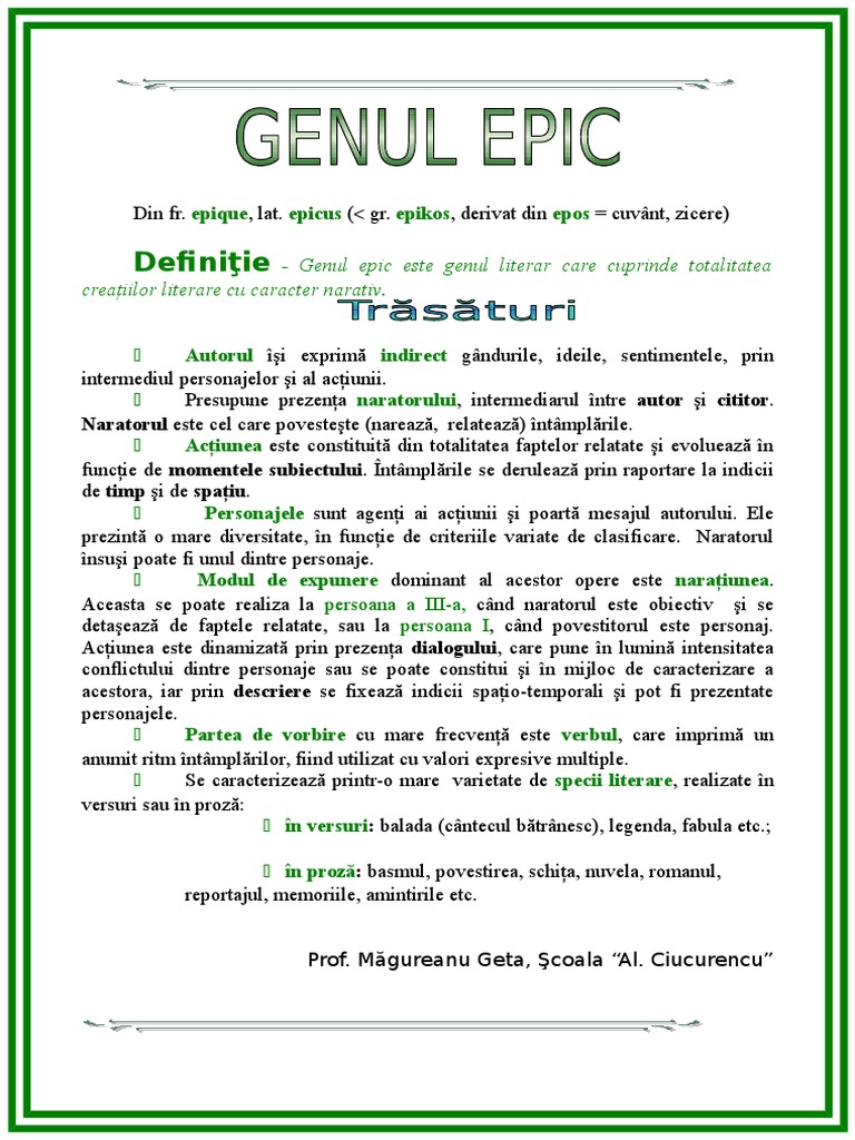 Genul Epic | PDF