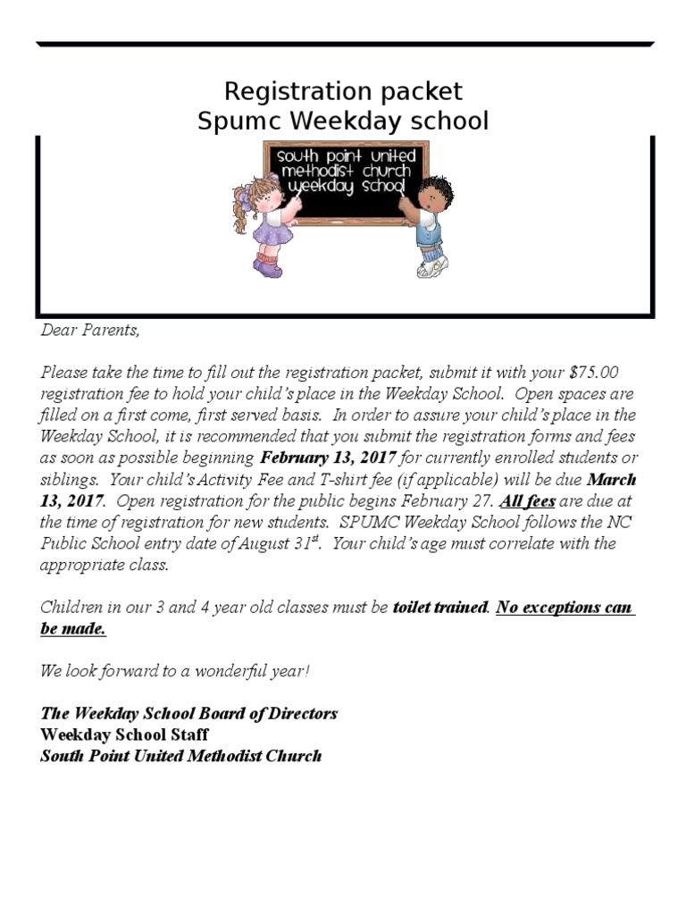 Registration Packet | PDF | Parent | Relationships