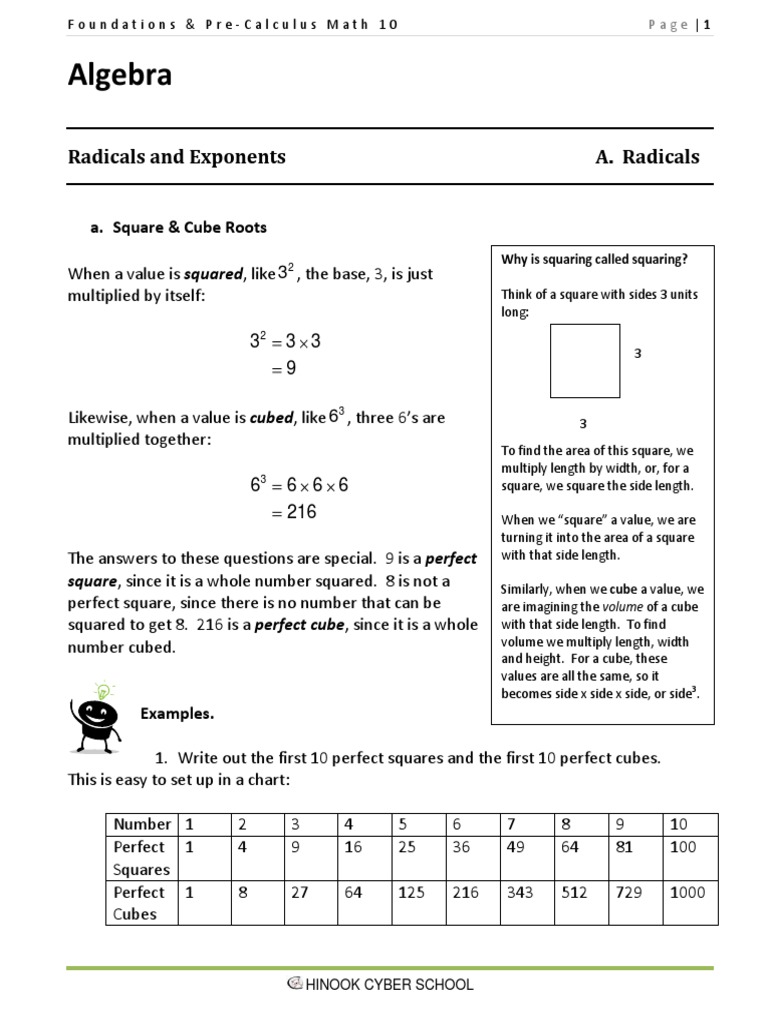 #1 Square and Cube Roots | PDF | Algebra | Elementary Mathematics
