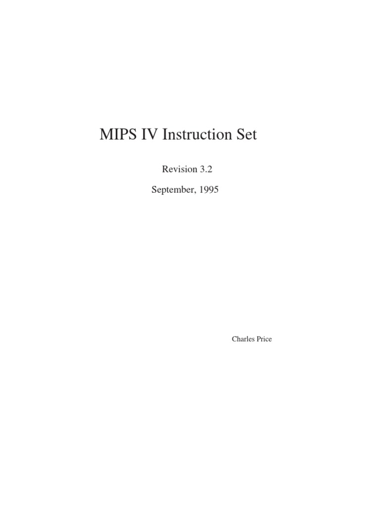MIPS Simplified Instruction Set | PDF | Instruction Set | Mips Instruction Set