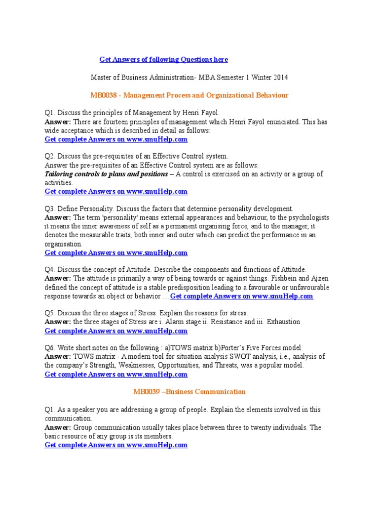 MBA Semester 1 Assignments With Answer | PDF | Debits And Credits ...