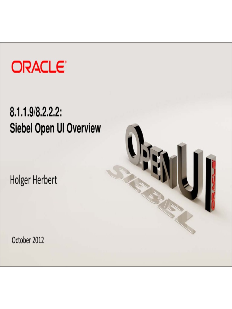 Siebel Open UI Overview v1.0 | PDF | Customer Relationship Management ...