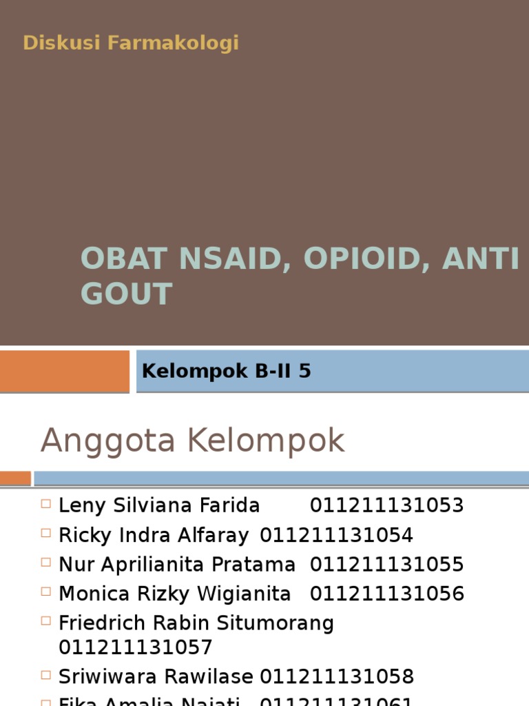 Obat NSAID, Opioid, Anti Gout | PDF