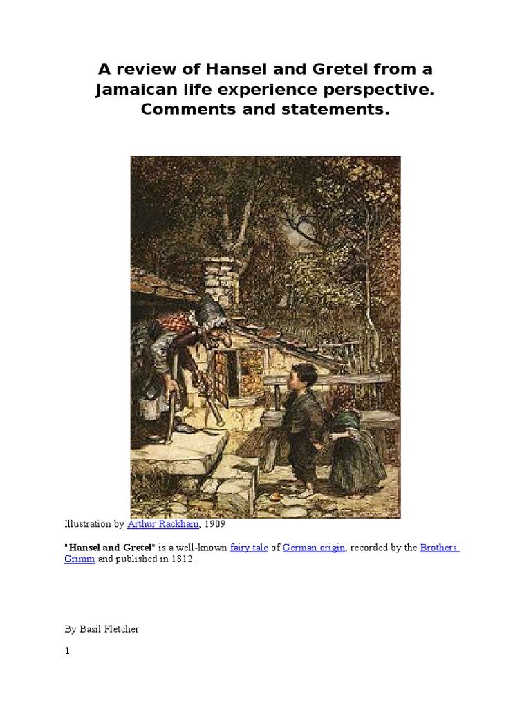 Hansel and Gretel A Jamaican Perspective | PDF | Jamaica | Attitude ...