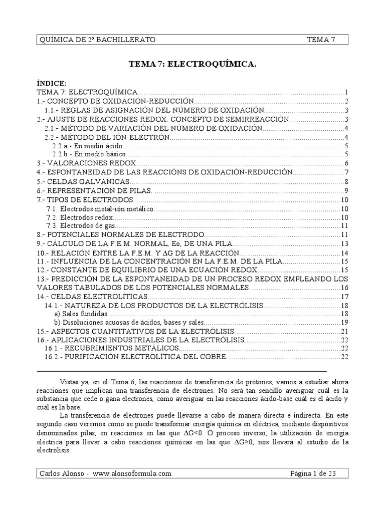 Electro Qui Mica | PDF | Redox | Química Física