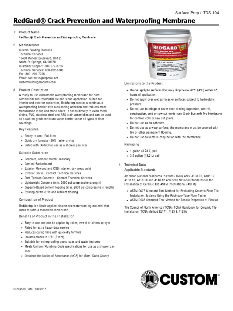 RedGard Installation Instructions | PDF | Masonry | Tile