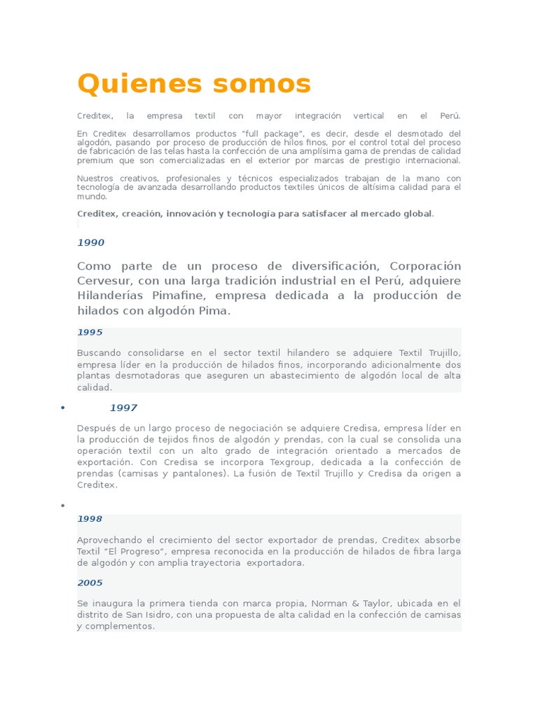 Creditex | PDF | Algodón | Industrias