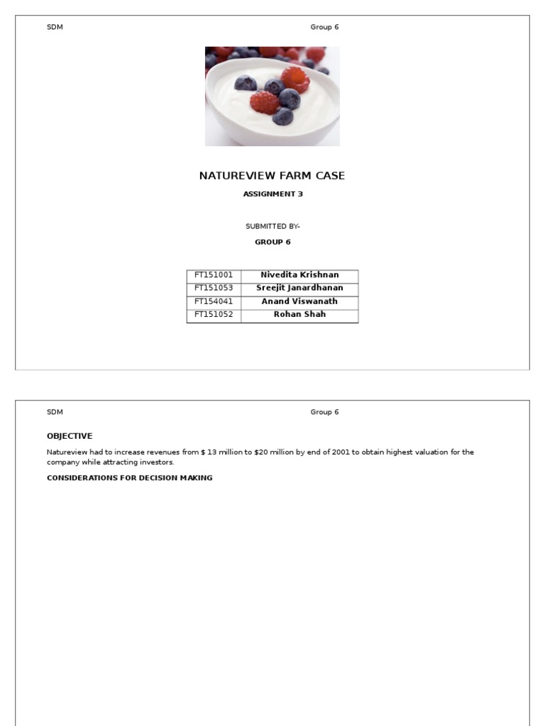 Natureview Farm Case: SDM Group 6 | PDF | Supermarket | Option (Finance)