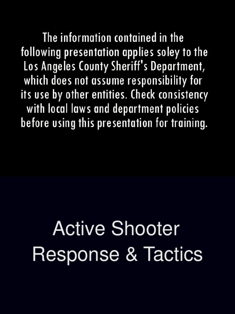 Active Shooter Response Tactics Guide | PDF | Emergency Management ...