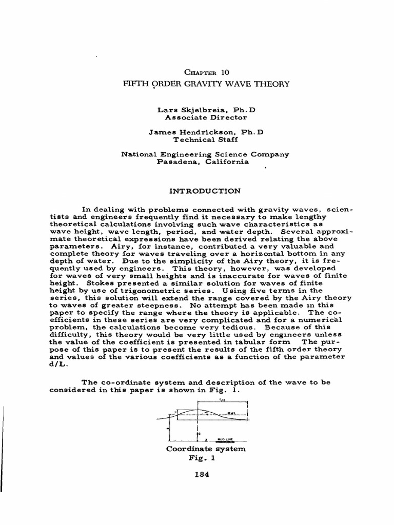Fifth Order Wave Theory | PDF