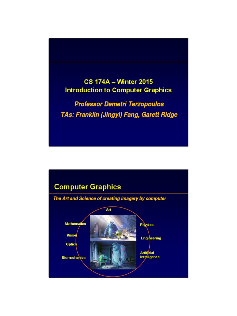 CS 174A Lecture01 Introduction | PDF | Computer Graphics | Shader