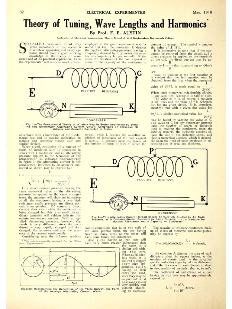 Theory of Tuning, Wave Lengths and Harmonics - Electrical Experimenter ...