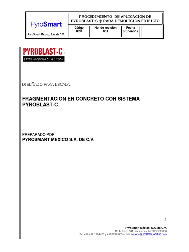 3 Procedimiento de Aplicacion de PYROBLAST-C ® para Demolicion de ...