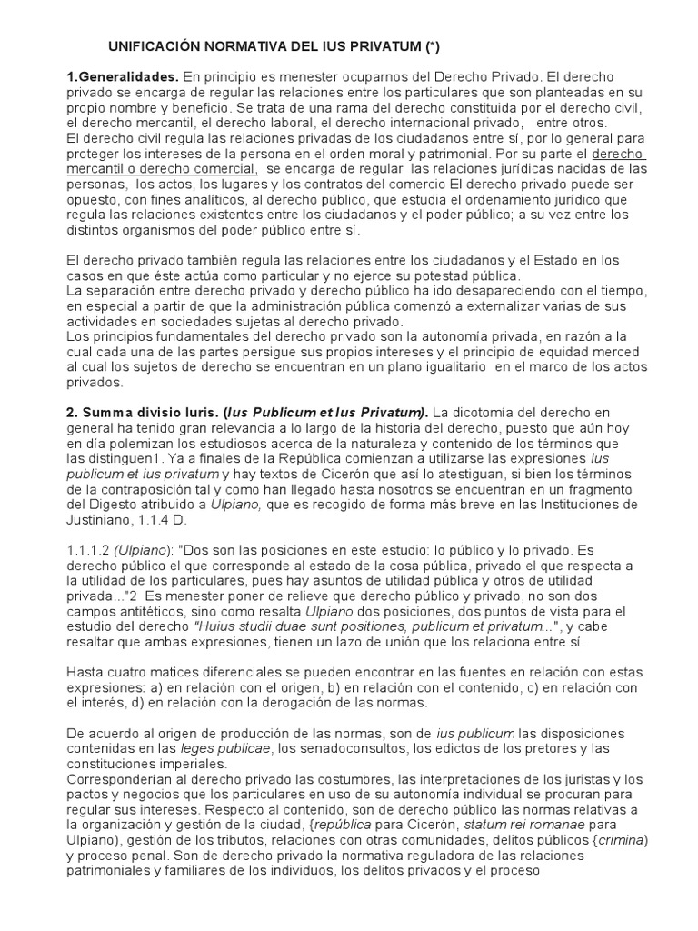 Unificación Normativa Del Ius Privatum | PDF | La Ley natural | Ciudadanía