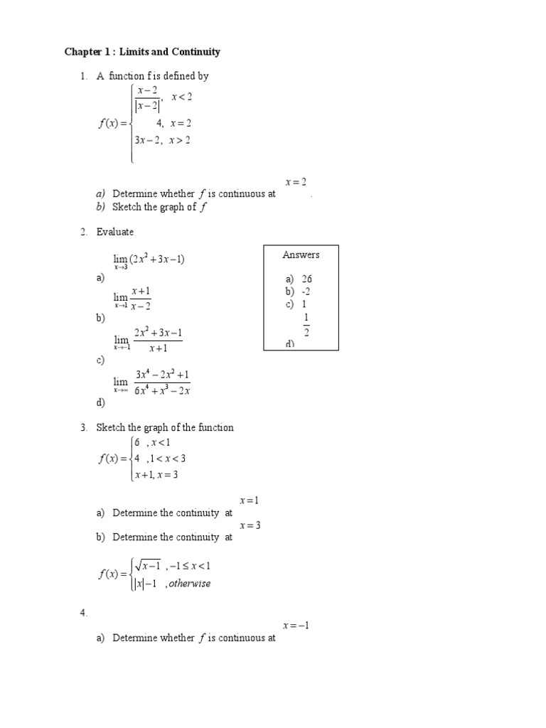 X X X FX X X X: Chapter 1: Limits and Continuity | PDF | Computers
