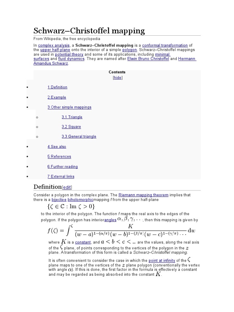 Schwarz-Christoffel Mapping | PDF