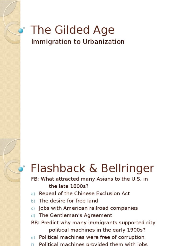 Gilded Age Day 5 Urbanization | PDF | Immigration | Urbanization