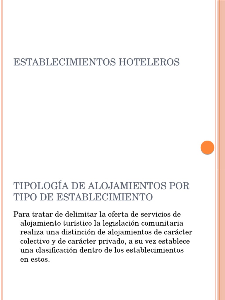 Tipos de Establecimientos Hoteleros | PDF | Hotel | Turismo
