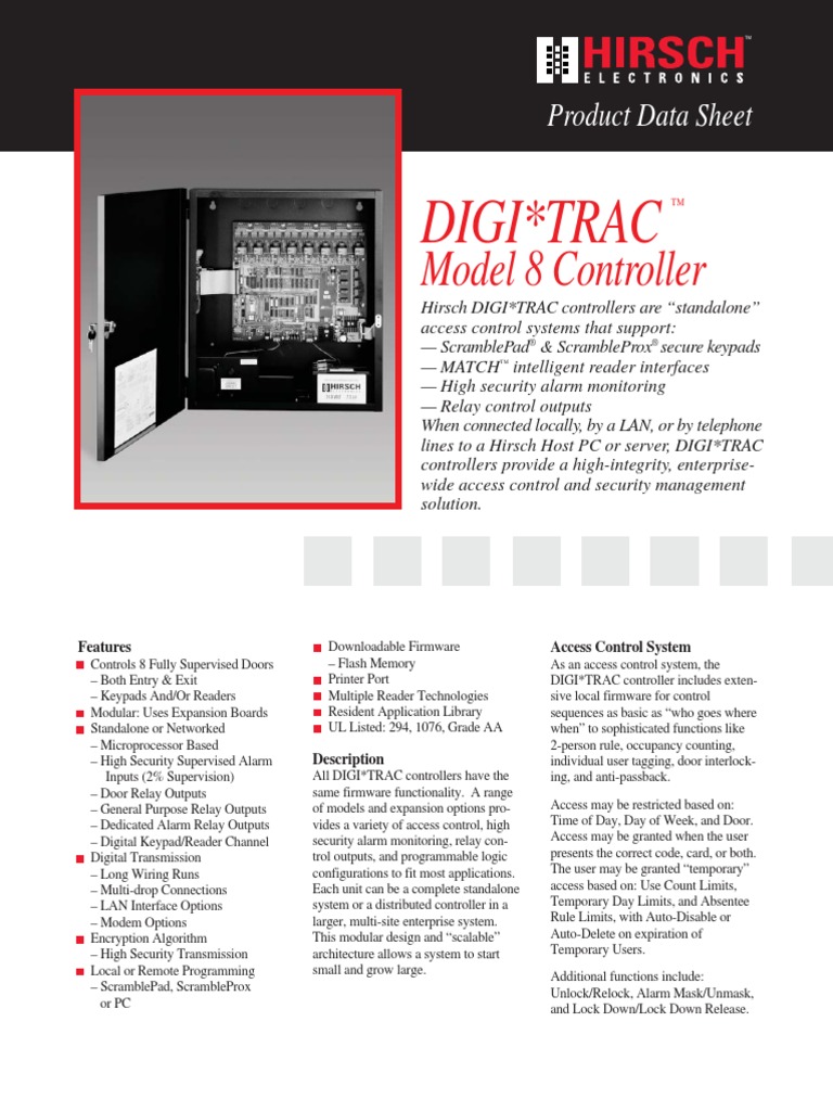 Hirsch DigiTrac 8 | PDF | Access Control | Security Alarm