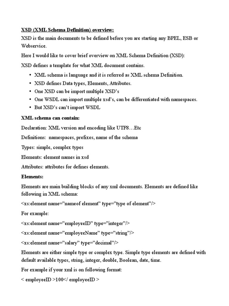 XSD (XML Schema Definition) Overview | PDF | Xml Schema | Xml