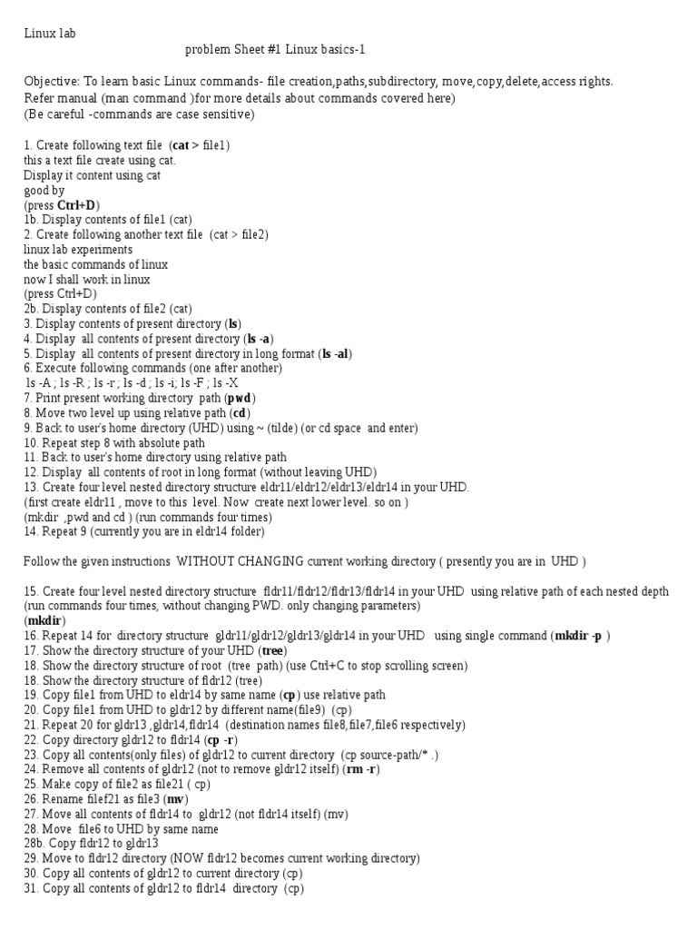 Lab Sheet 1 Pdf Computer File Directory Computing 