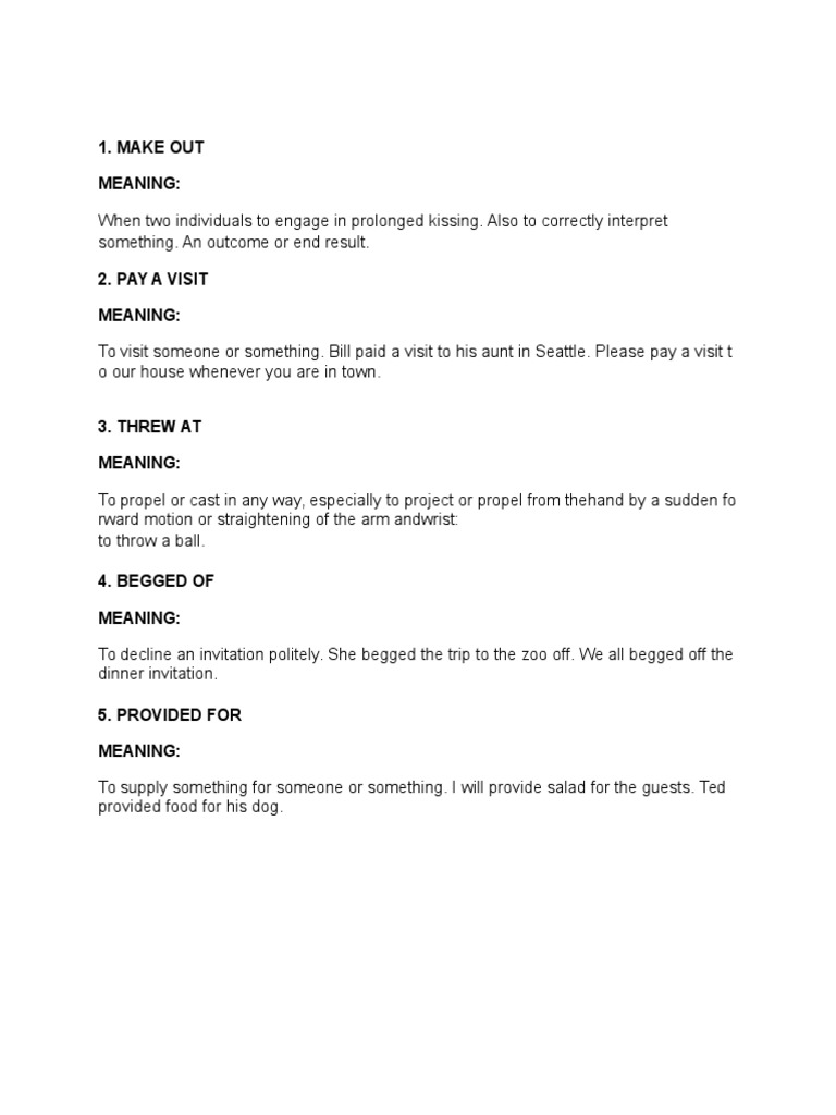 Make Out Meaning | PDF