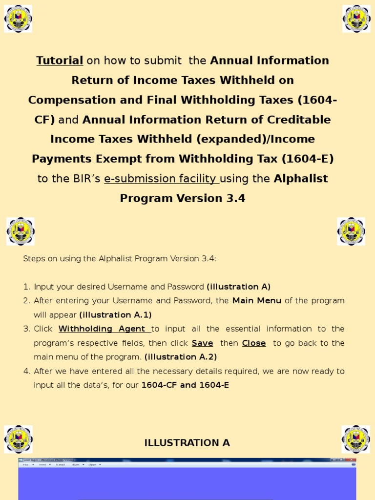 Tutorial Alphalist - Onin | PDF | Withholding Tax | Computer File