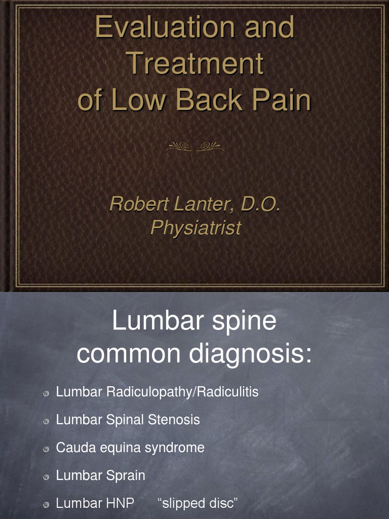 Evaluation and Treatment of Low Back Pain | PDF | Scoliosis | Vertebral ...