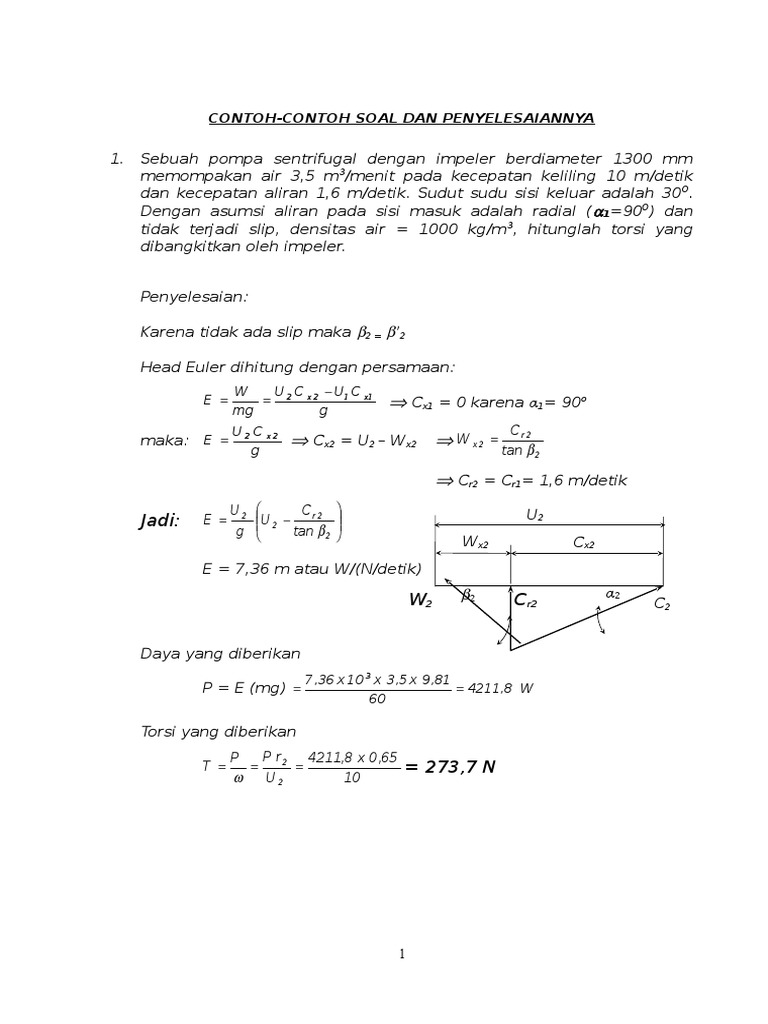 Contoh Soal Pompa | PDF