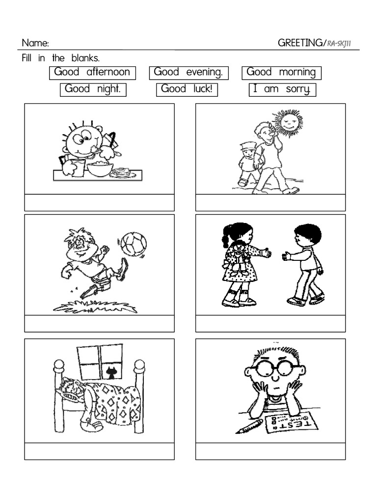 Grade 1 Greetings Worksheet PDF | PDF