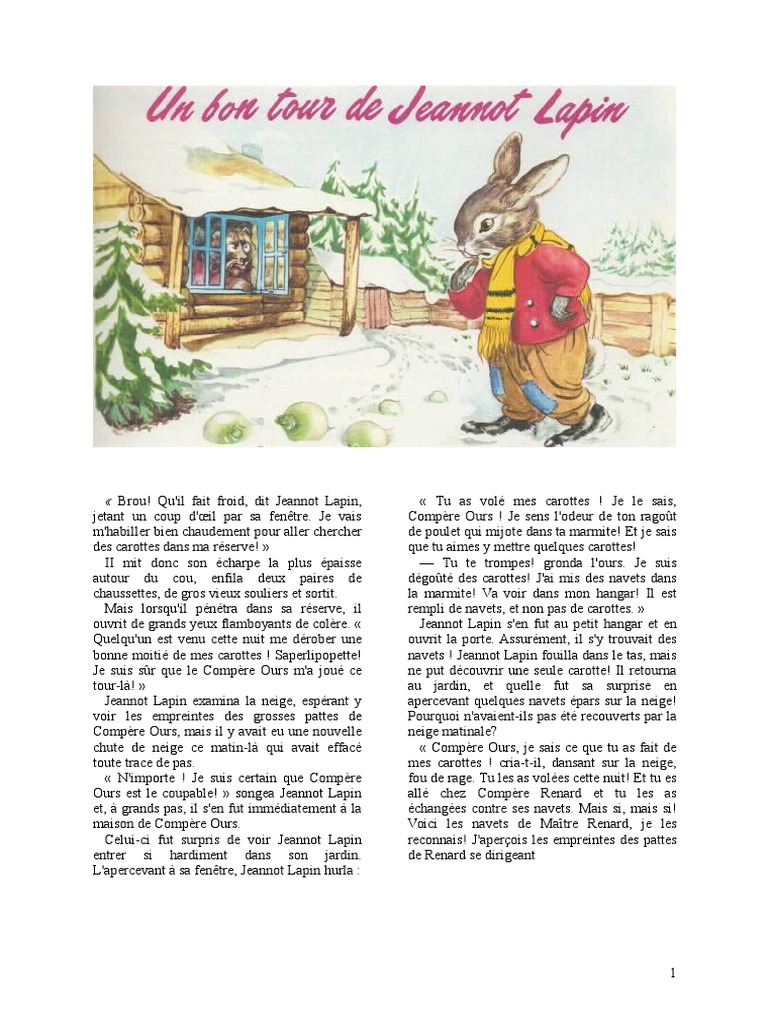 Blyton Enid Un Bon Tour de Jeannot Lapin Original | PDF