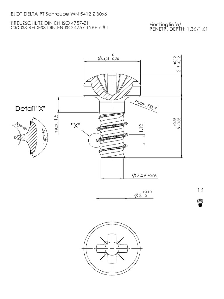 Ejot Delta PT WN 5412 Z 30x6 PDF | PDF