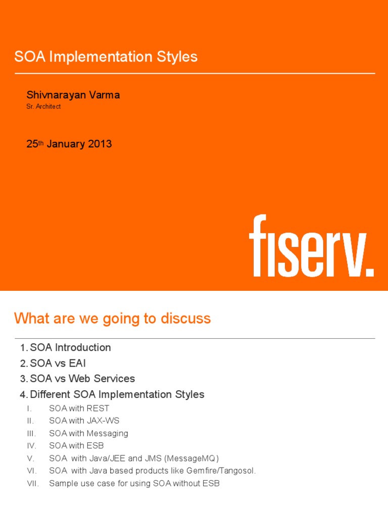 SOA Implementation Styles: Shivnarayan Varma | PDF | Service Oriented Architecture ...