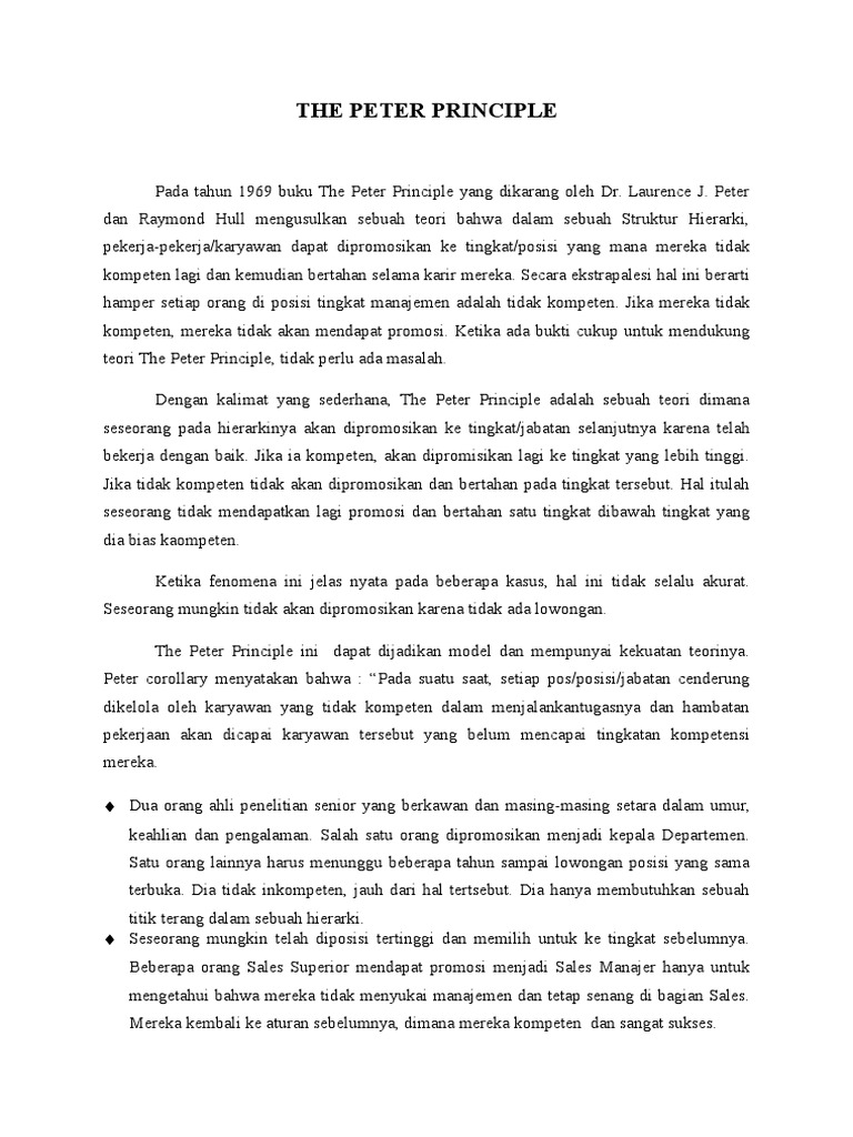 The Peter Principle | PDF