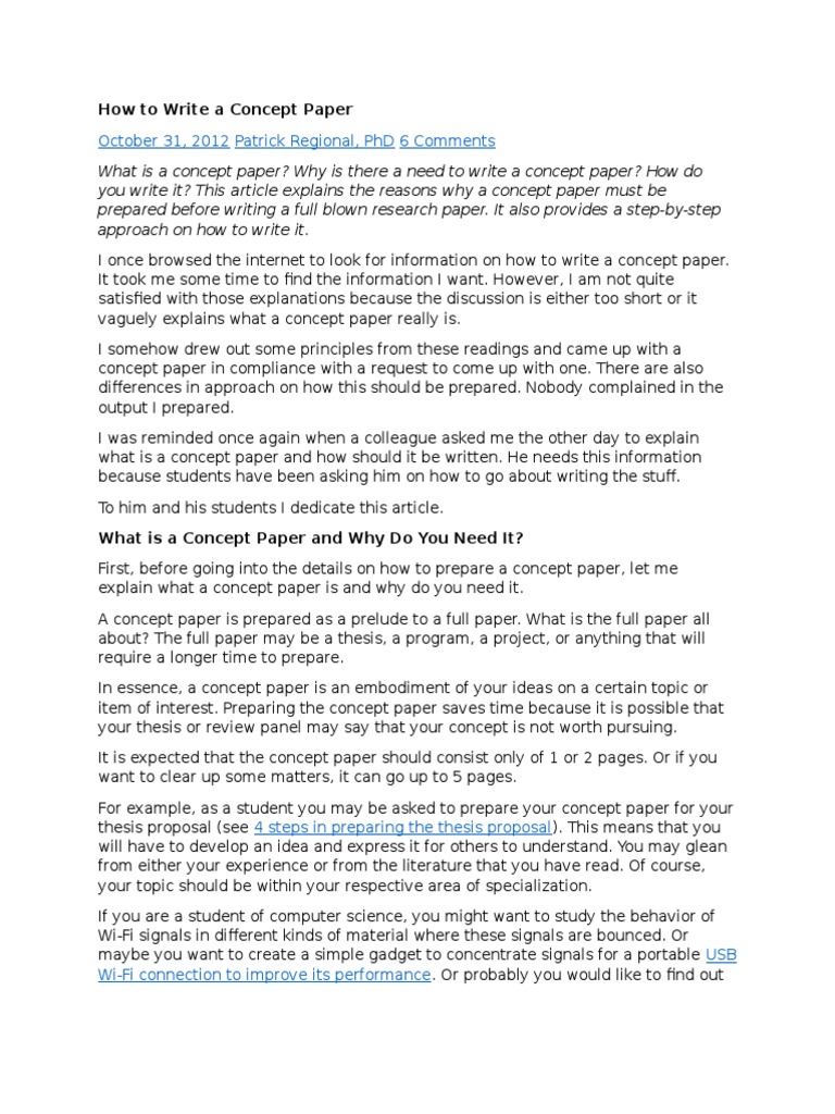 How To Write A Concept Paper | PDF | Audit | Hypothesis
