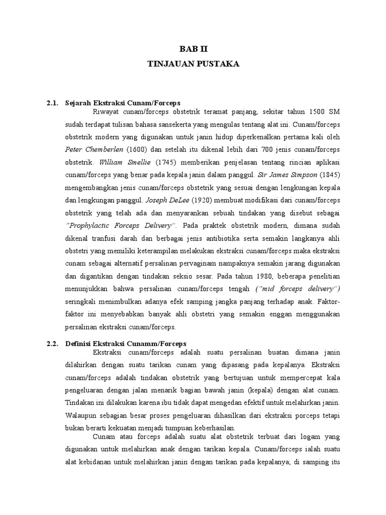 SEJARAH DAN PENGGUNAAN CUNAM/FORCEPS DALAM PERSALINAN | PDF